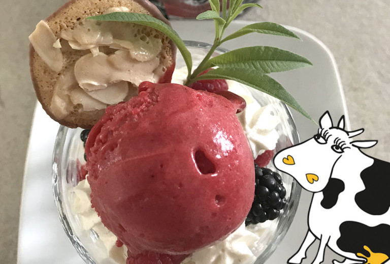 Recette coupe glacée fruits-rouges-mascarpone et sorbet framboise La ...